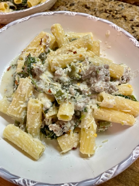 Rigatoni with Sweet Italian Sausage and Arugula in a Jalapeño Lemon ...